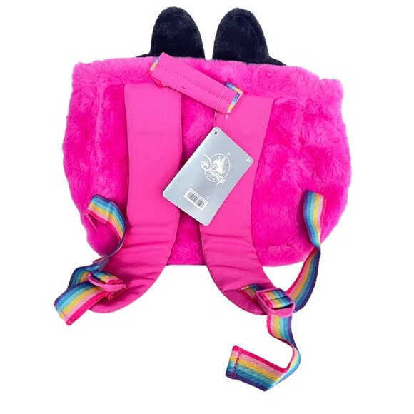 Disney | Accessories | Disney Store Minnie Mouse Pink Fuzzy Backpack ...